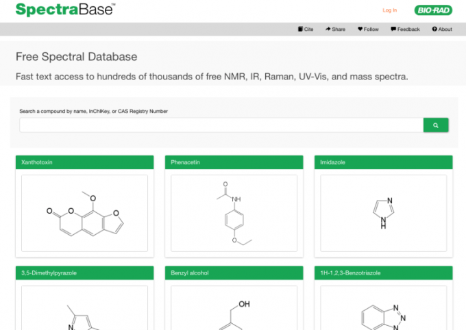 免费的有机化合物的光谱数据库 SpectraBase | 化学空间 Chem-Station