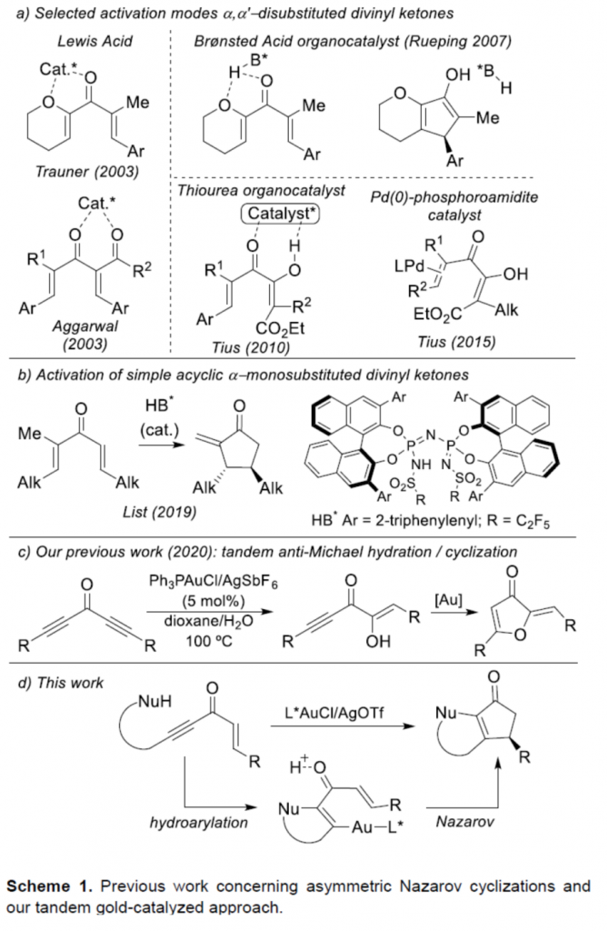 Angew：金(I)催化的串联氢芳基化-Nazarov环化反应方法学研究 | 化学空间 Chem-Station