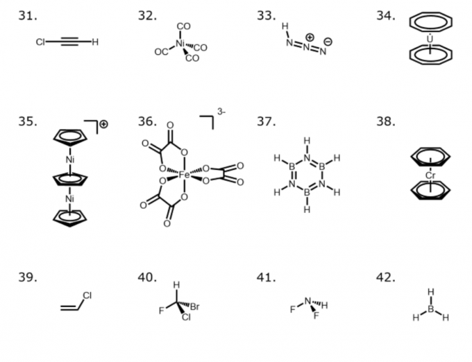 分子点群归属100道练习题 | 化学空间 Chem-Station