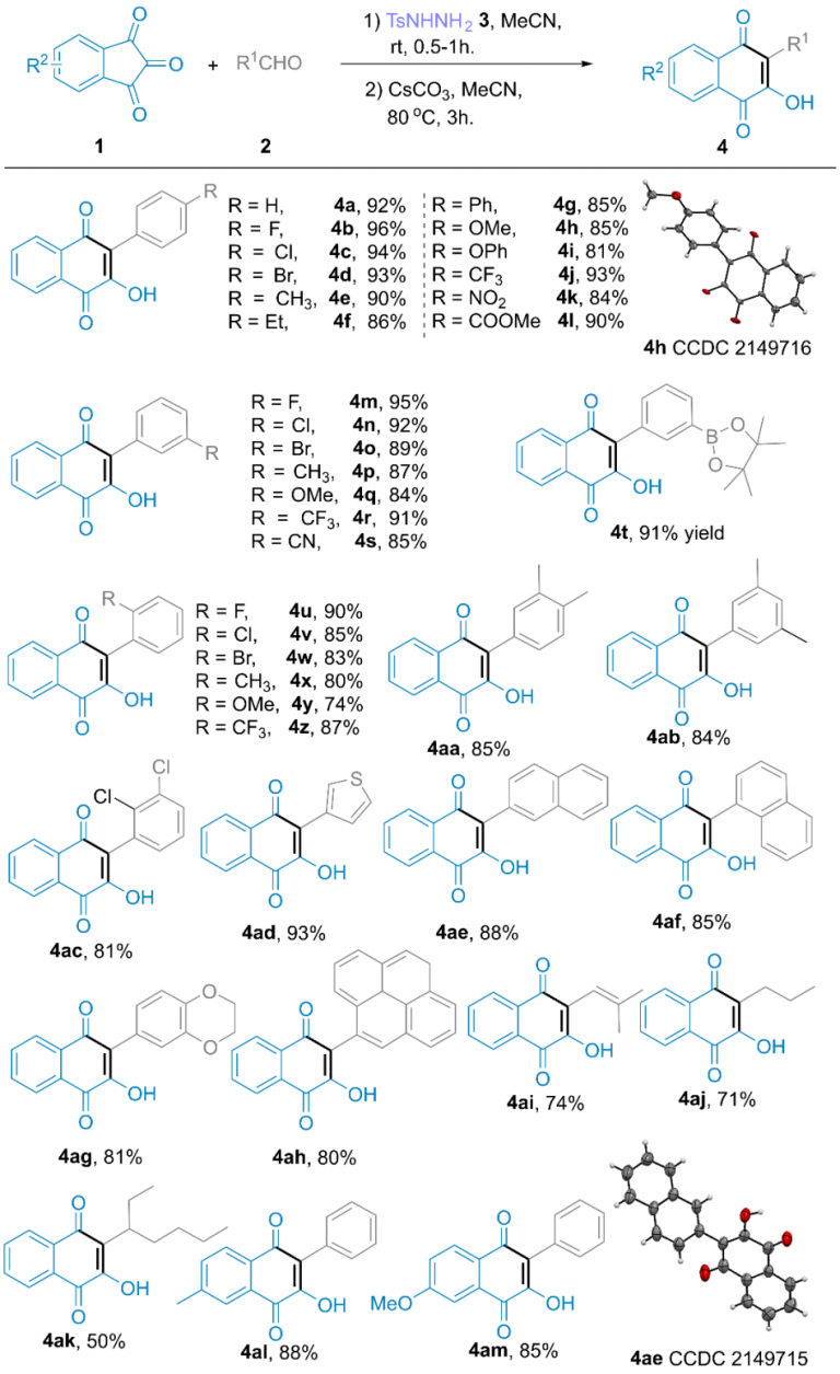 Commun Chem：茚三酮和对甲苯磺酰腙的溶剂控制区域选择性扩环反应研究 | 化学空间 Chem-Station