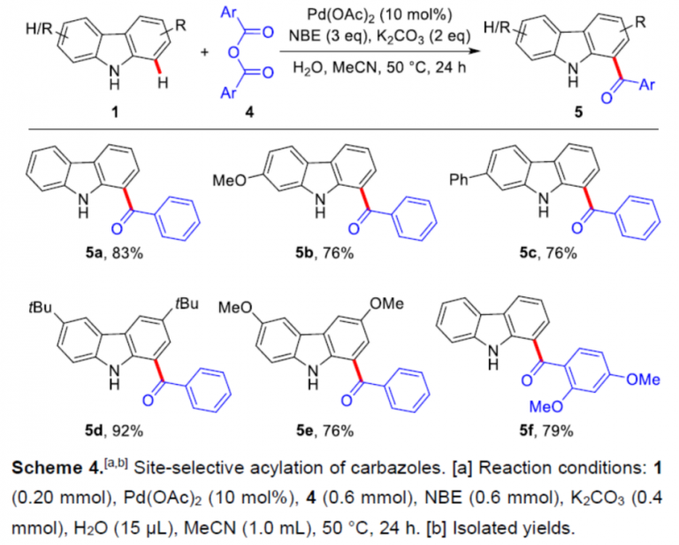 Angew：咔唑衍生物的位点选择性C-H官能团化反应方法学研究 | 化学空间 Chem-Station